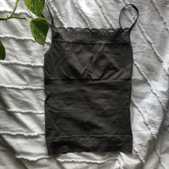 Tops | Skintight Dark Grey Tank Top | Poshmark